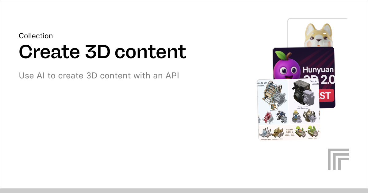 Run AI 3D generation models via API - Replicate