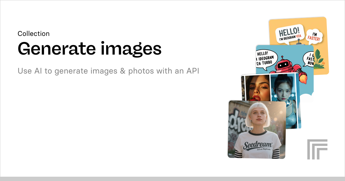Run image generation models via API - Replicate