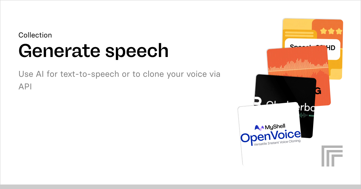 Run text-to-speech & voice cloning models - Replicate
