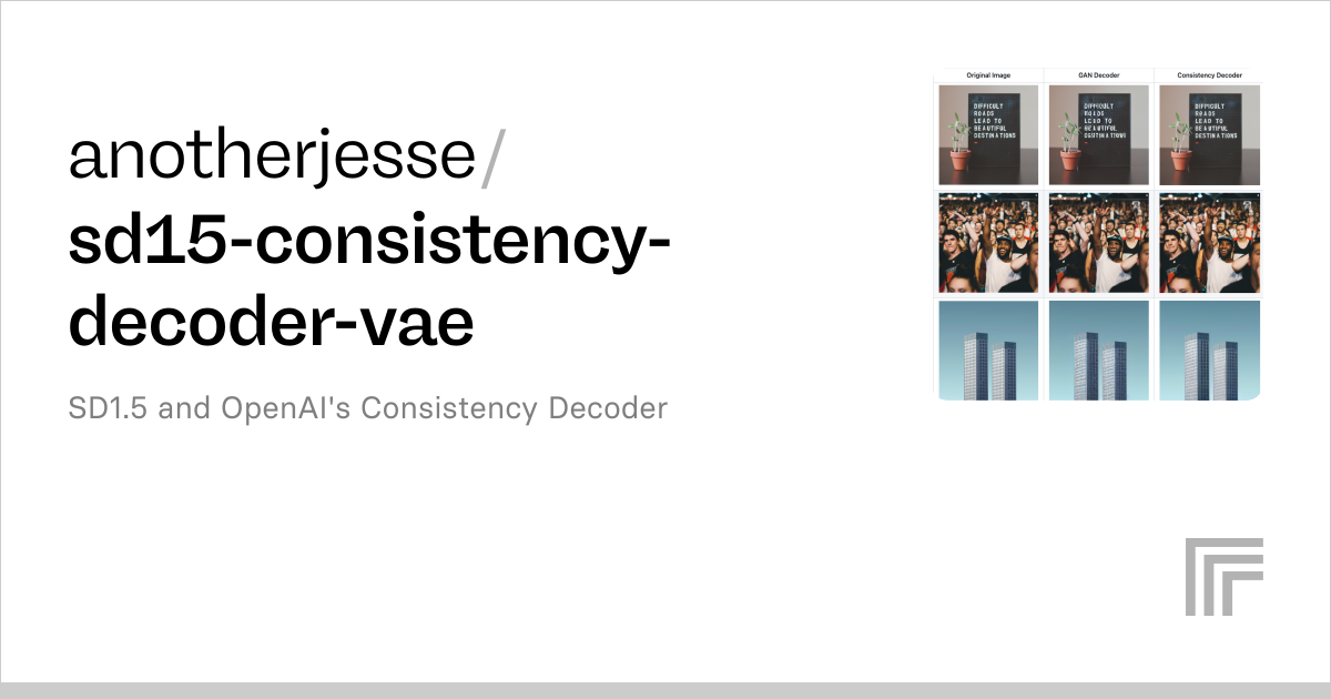 anotherjesse/sd15-consistency-decoder-vae | Run with an API on Replicate