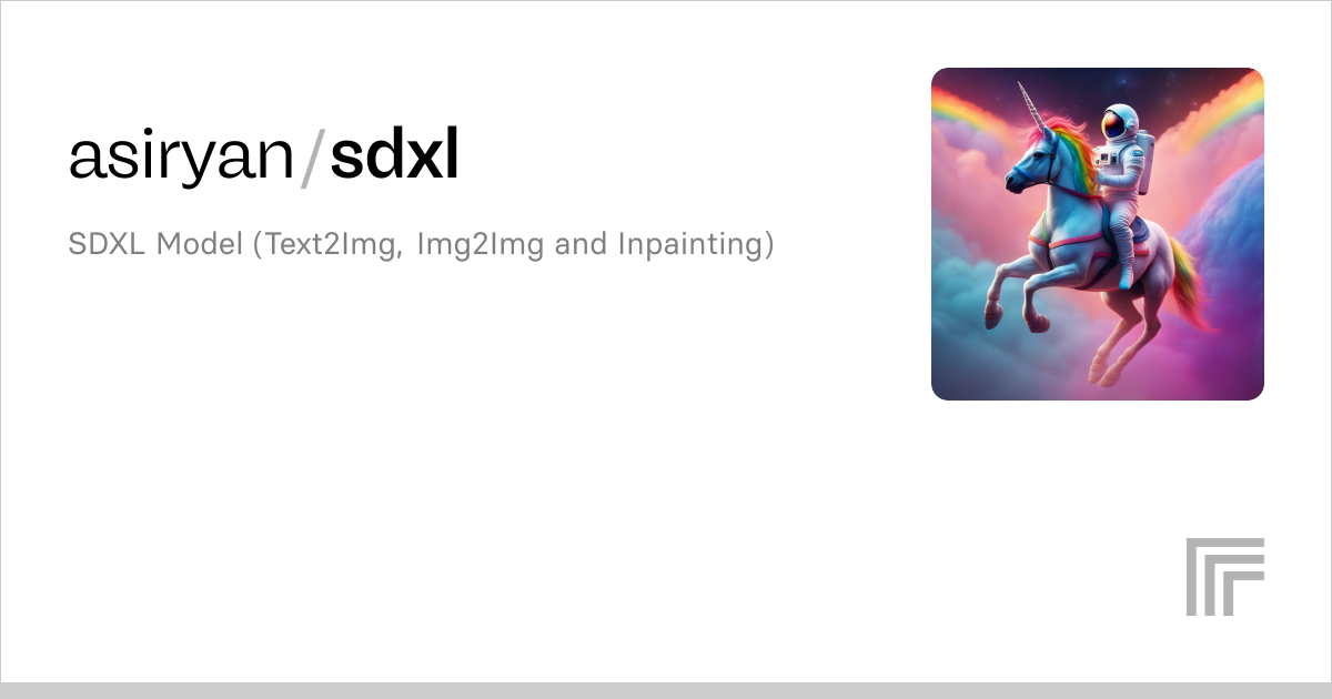 asiryan/sdxl | Run with an API on Replicate