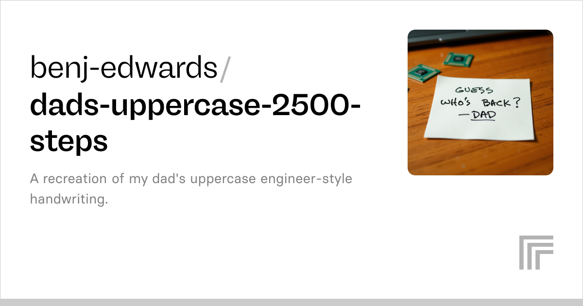 benj-edwards/dads-uppercase-2500-steps | Run with an API on Replicate