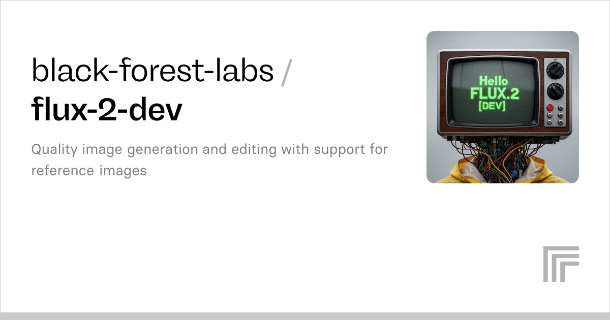 black-forest-labs/flux-2-dev | Run with an API on Replicate