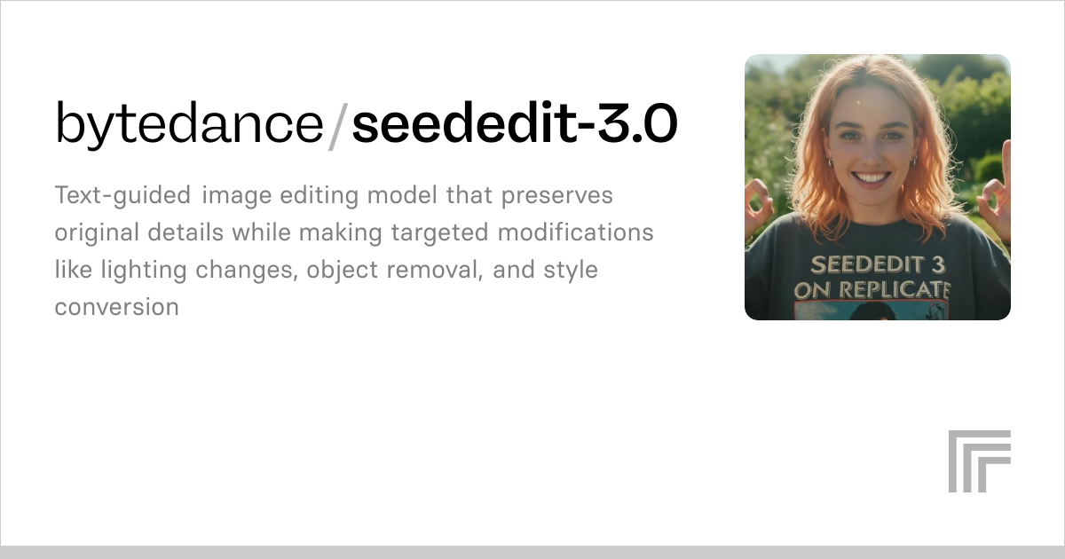 bytedance/seededit-3.0 | Run with an API on Replicate
