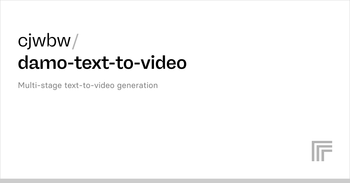 cjwbw/damo-text-to-video | Run with an API on Replicate