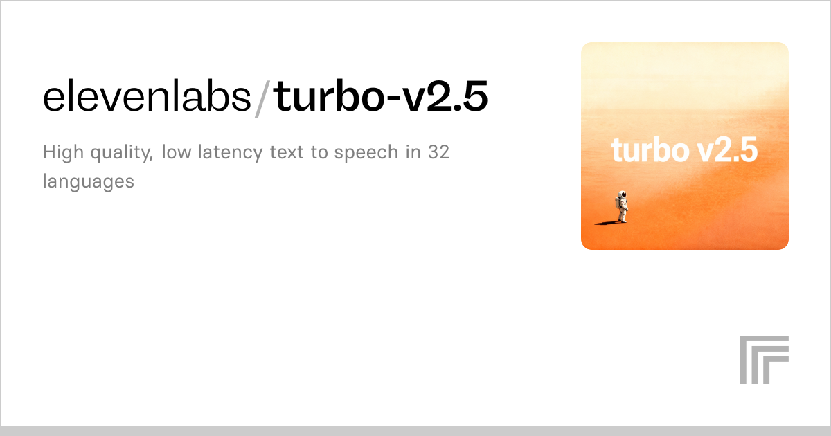 ElevenLabs Turbo v2.5 text to speech API | Replicate