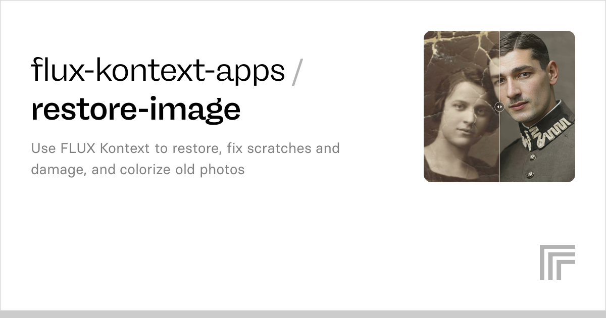 flux-kontext-apps/restore-image | Run with an API on Replicate