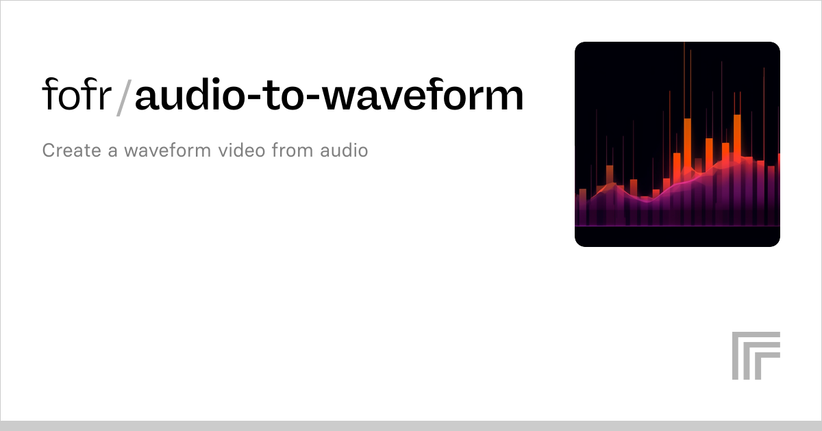 fofr/audio-to-waveform | Run with an API on Replicate