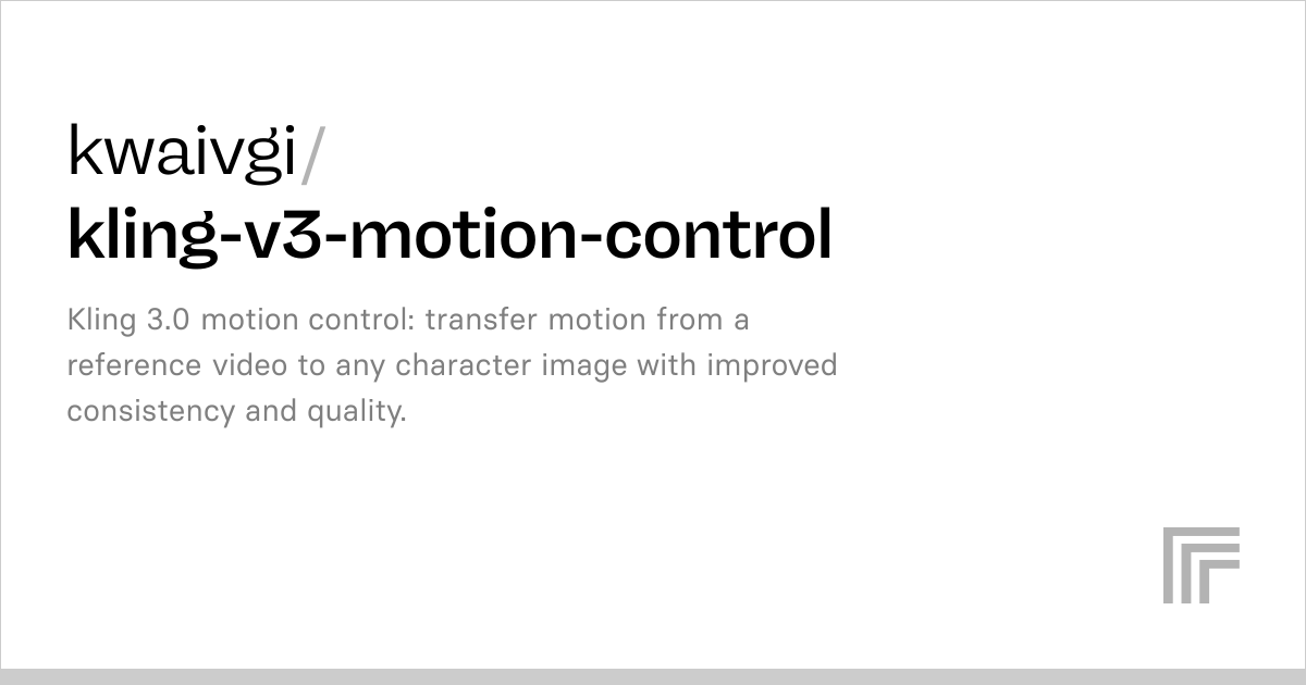 Kling 3.0 Motion Control | Video Animation API