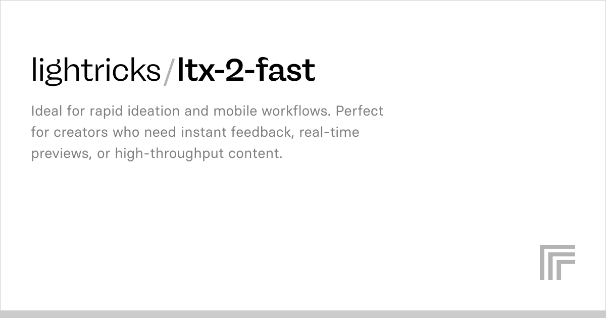 lightricks/ltx-2-fast | Run with an API on Replicate