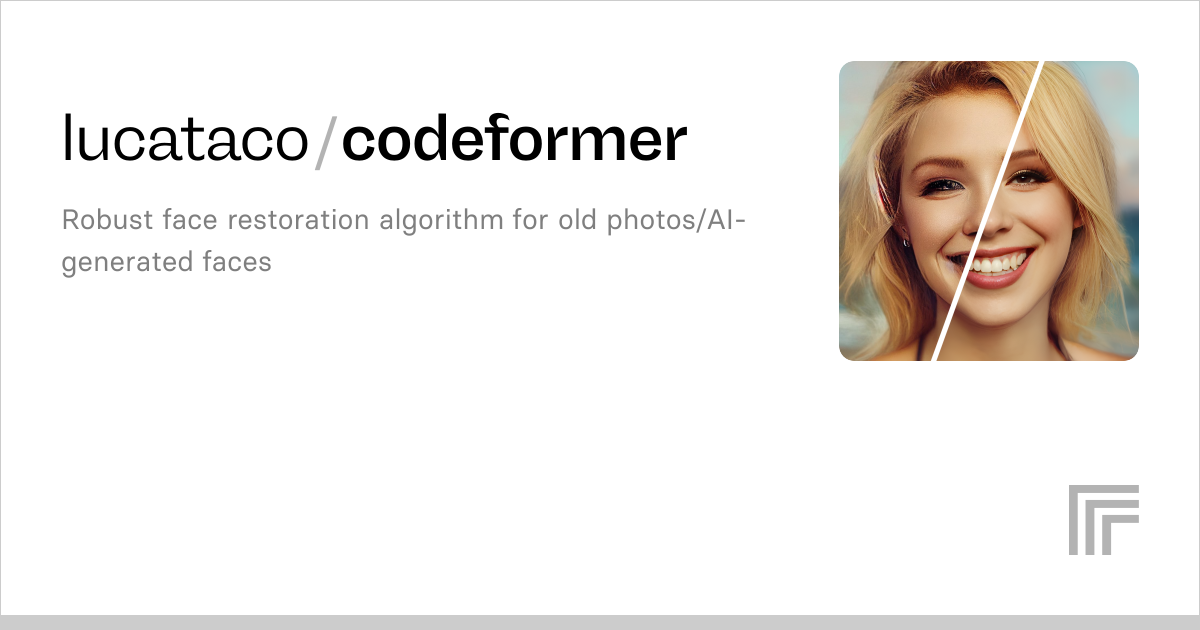 lucataco/codeformer | Run with an API on Replicate