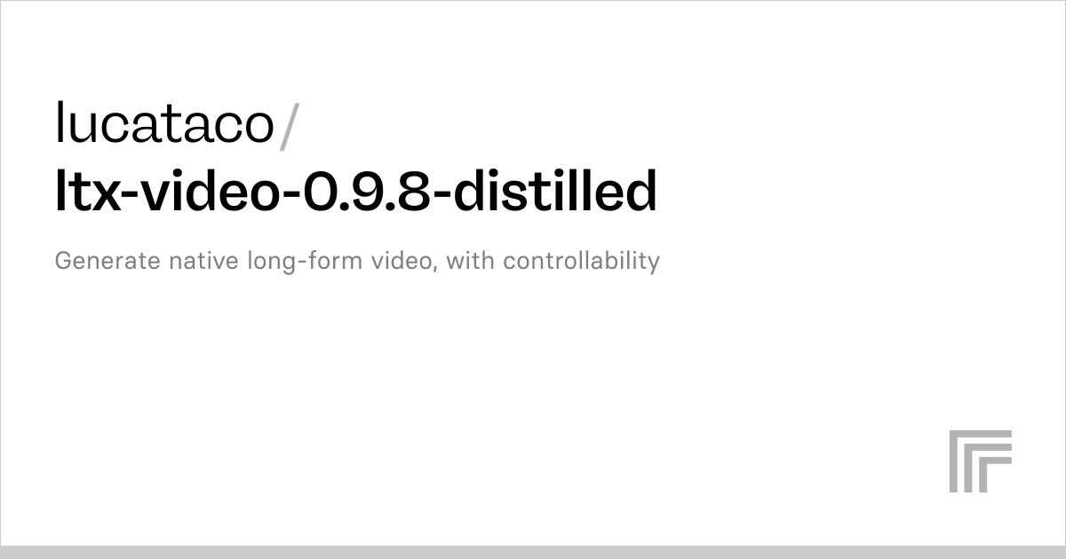 lucataco/ltx-video-0.9.8-distilled | Run with an API on Replicate