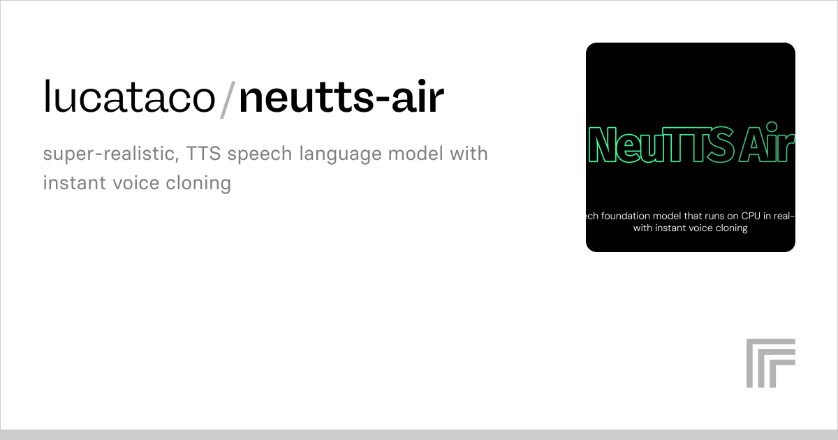 lucataco/neutts-air | Run with an API on Replicate