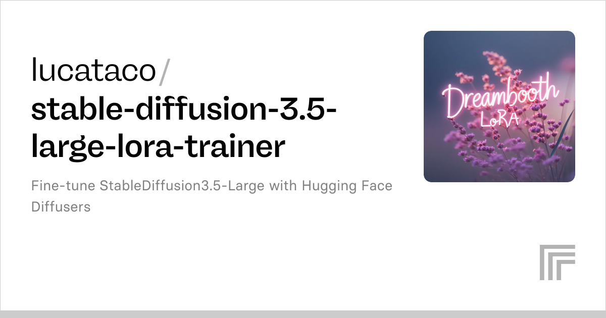 lucataco/stable-diffusion-3.5-large-lora-trainer | Run with an API on Replicate