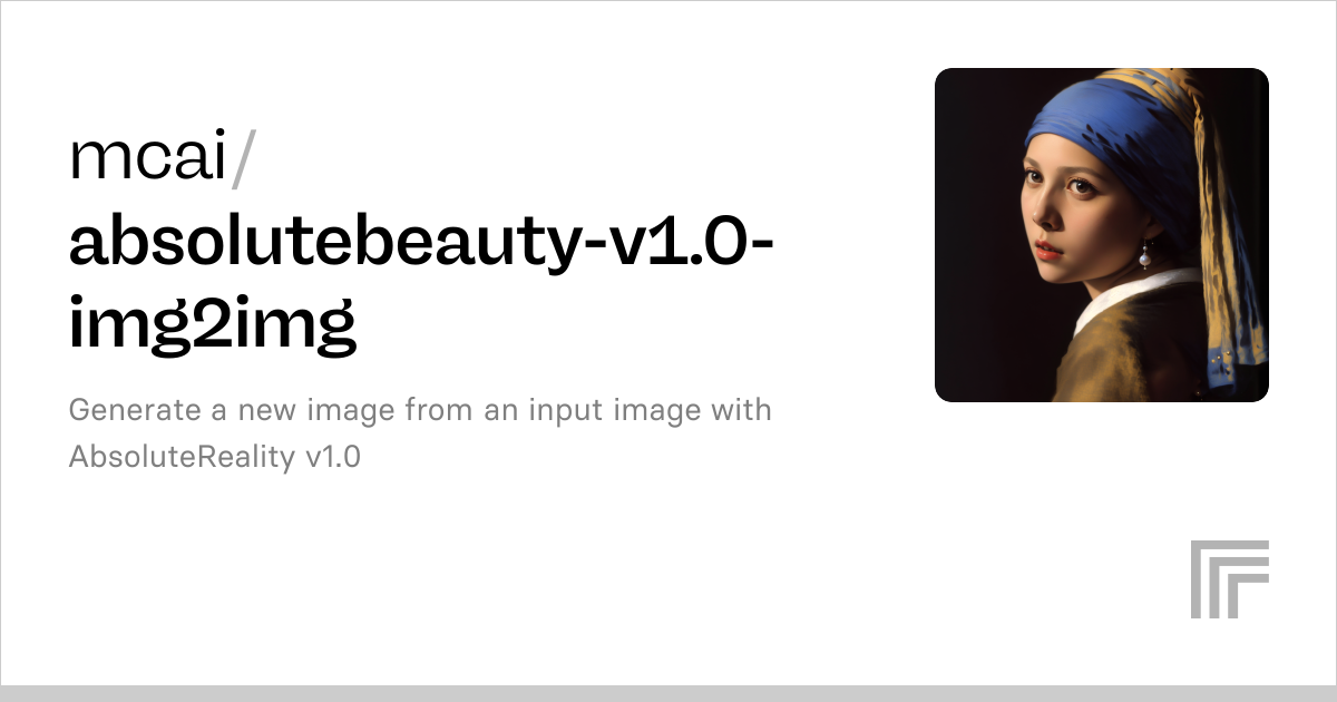 mcai/absolutebeauty-v1.0-img2img | Run with an API on Replicate
