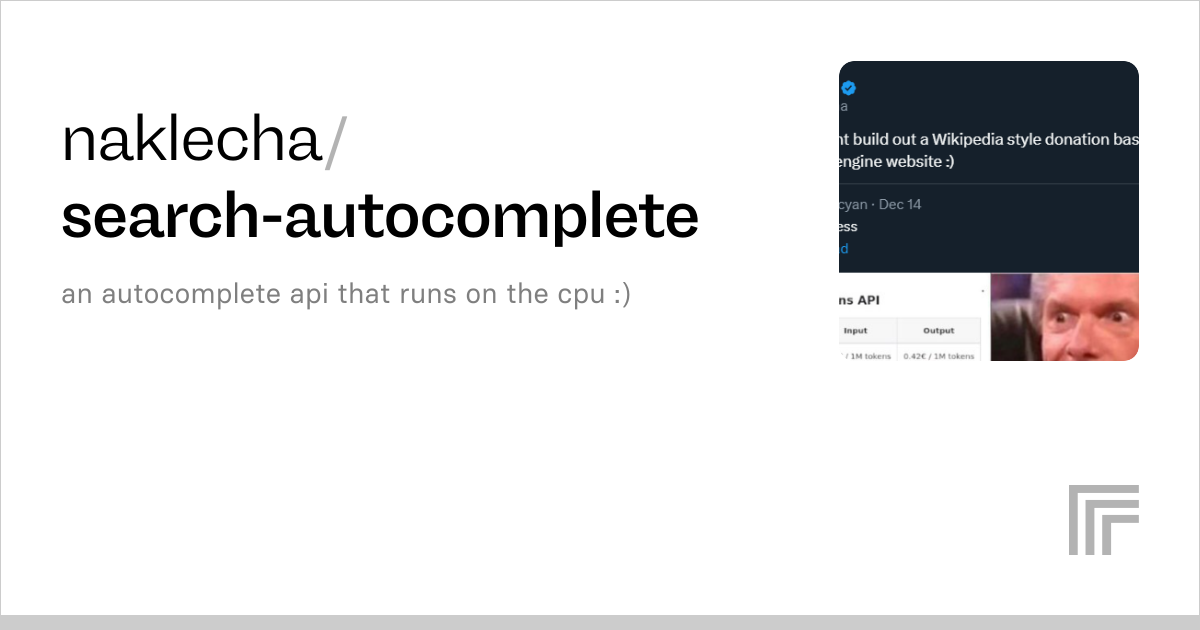 Naklecha Search Autocomplete Run With An Api On Replicate