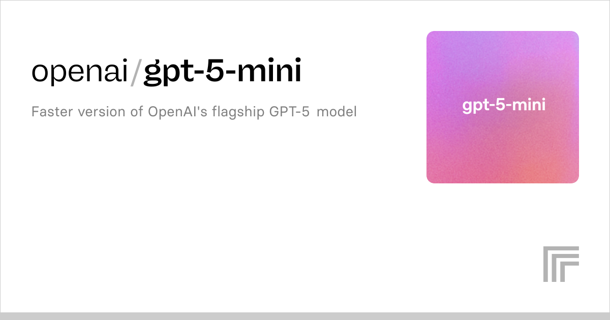 OpenAI GPT-5-mini | API reference