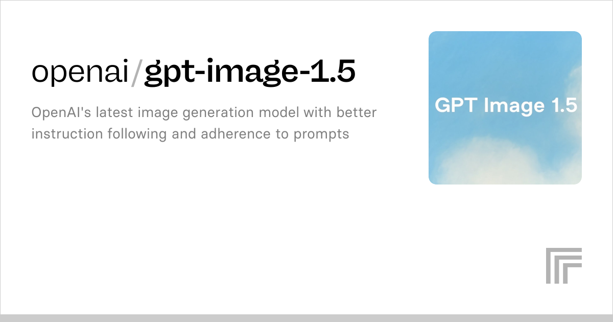 openai/gpt-image-1.5 | Run with an API on Replicate