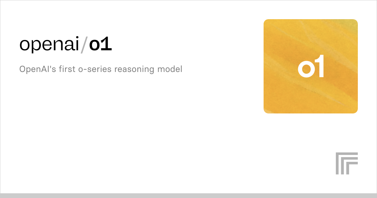 OpenAI o1 API