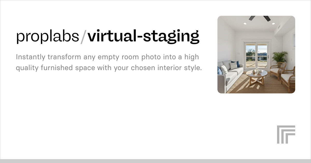 proplabs/virtual-staging | Run with an API on Replicate