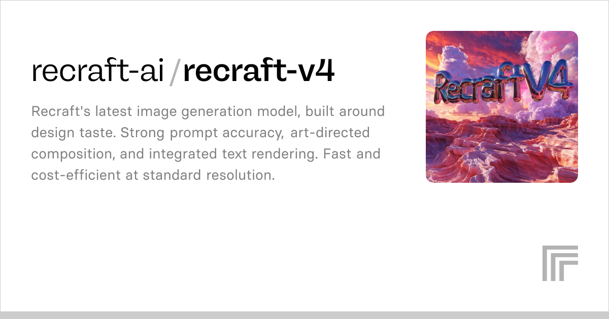 Recraft V4 — image generation with design taste