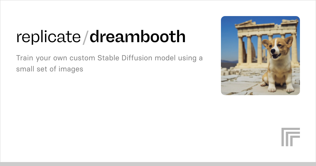 replicate/dreambooth | Run with an API on Replicate