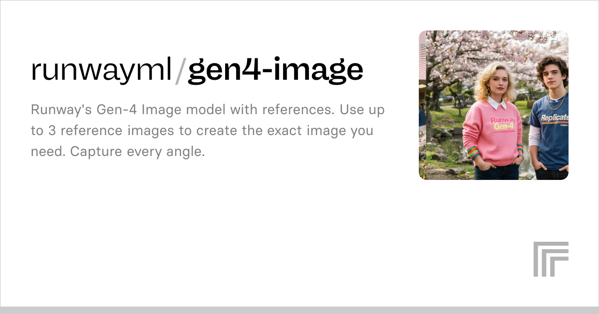 runwayml/gen4-image | Run with an API on Replicate