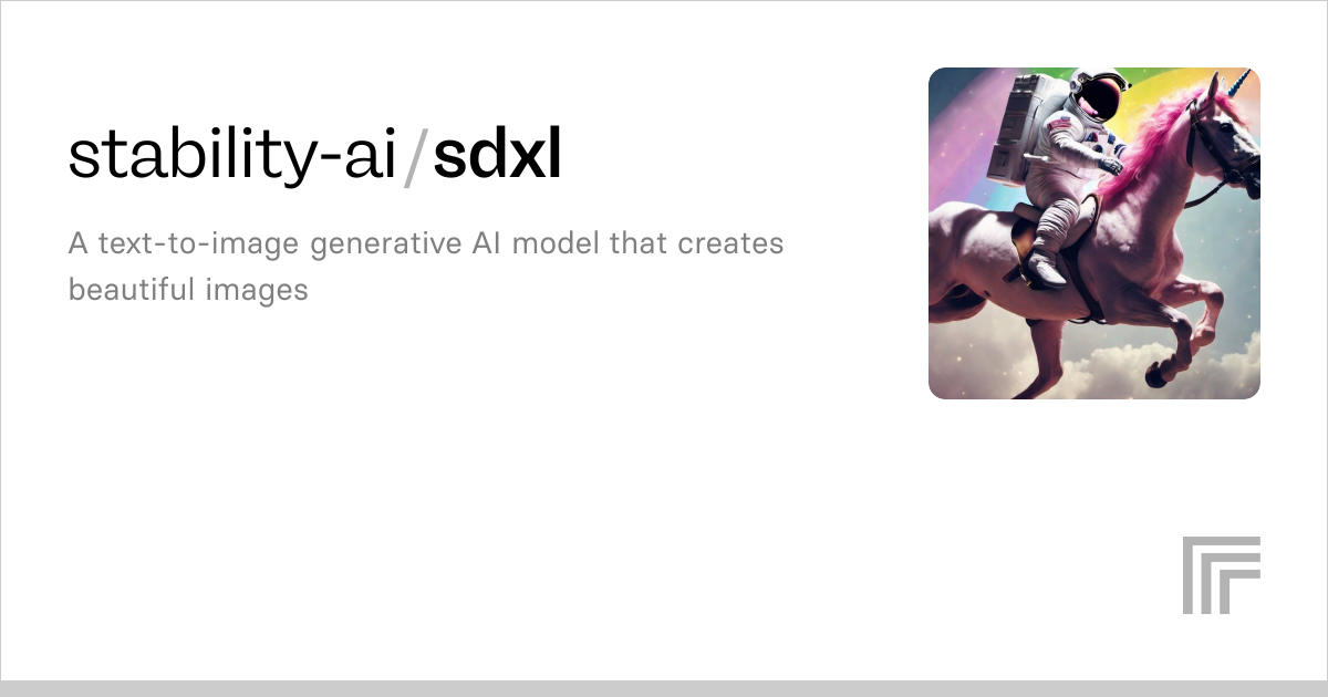 stability-ai/sdxl | Run with an API on Replicate