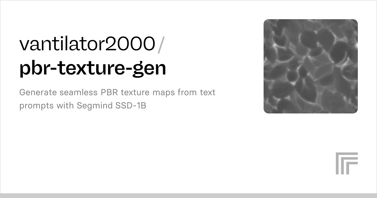 vantilator2000/pbr-texture-gen | Run with an API on Replicate