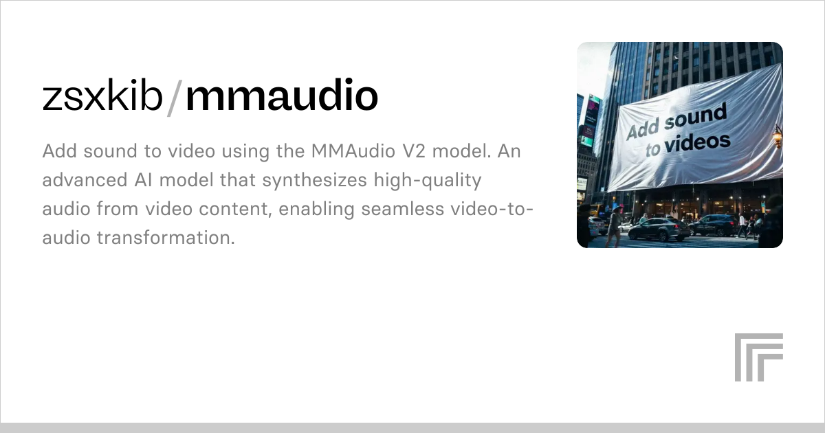 Use AI to add sound to a video with mmaudio
